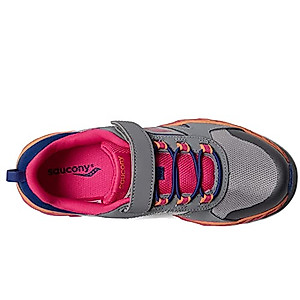 Saucony Wind Shield A/C Sneaker, Grey/Pink/Navy, 1.5 US Unisex Big Kid