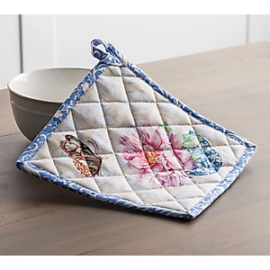 Maison d' Hermine Canton Bundle Set 100% Cotton Apron (27.50 Inch by 31.50 Inch) Set of 3 Kitchen Towels (20 Inch by 27.5 Inch) and Oven Mitt (7.5 Inch by 13 Inch)/Pot Holder (8 Inch by 8 Inch)