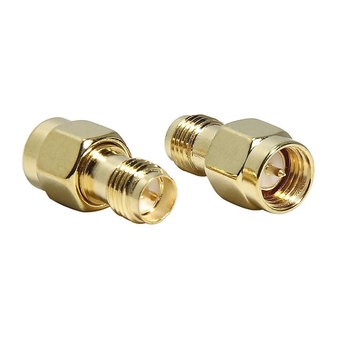 SMA to RP-SMA Adapter, 5 Pack SMA Male Pin to RP-SMA Female Pin Adapter Connector for LTE Router, WiFi Antennas, FPV Drones, Camera