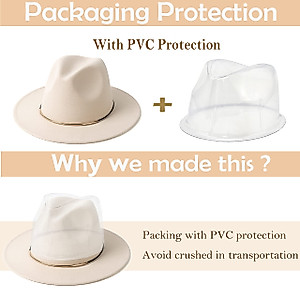 HUDANHUWEI Womens Fedora Hats with Belt Buckle Wide Brim Panama Fedora Cap A-Abeige