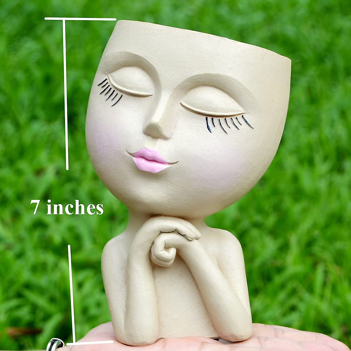 Face Planter Pot Head Planters, Lady Heads Flowerpot, Cute Girl Faces ...