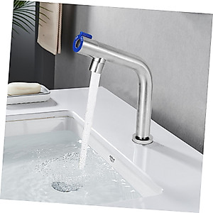 OSALADI 3pcs Stainless Steel Wash Basin Faucet Black Faucet for Wash Basin Sink Faucet Stainless Steel Water Tap Bathtub Faucet Spigot Kitchen Water Tap Toilet Water Tap Cold Alone Fall