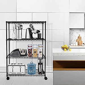 Simple Deluxe 4-Tier Heavy Duty Storage Shelving Unit,Black,36Lx14Wx54H inch, 1 Pack