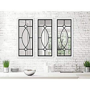 Kate and Laurel Bakersfield Farmhouse Wall Mirror, 13 x 30, White, Traditional Window Mirrors for Wall