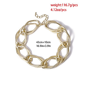 BUAJIUBUA Chunky Choker Necklaces for Women Men Collar(GOLD)