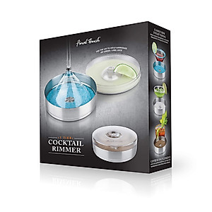 Final Touch Stainless Steel 1 Tier Cocktail Rimmer with Lid (FTA7060)