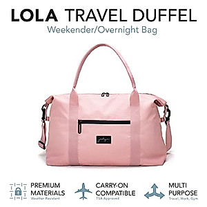 Jadyn Lola Travel Bag, Weekender/Overnight Duffel, Gym Tote Bag for Women (Pink Blush)