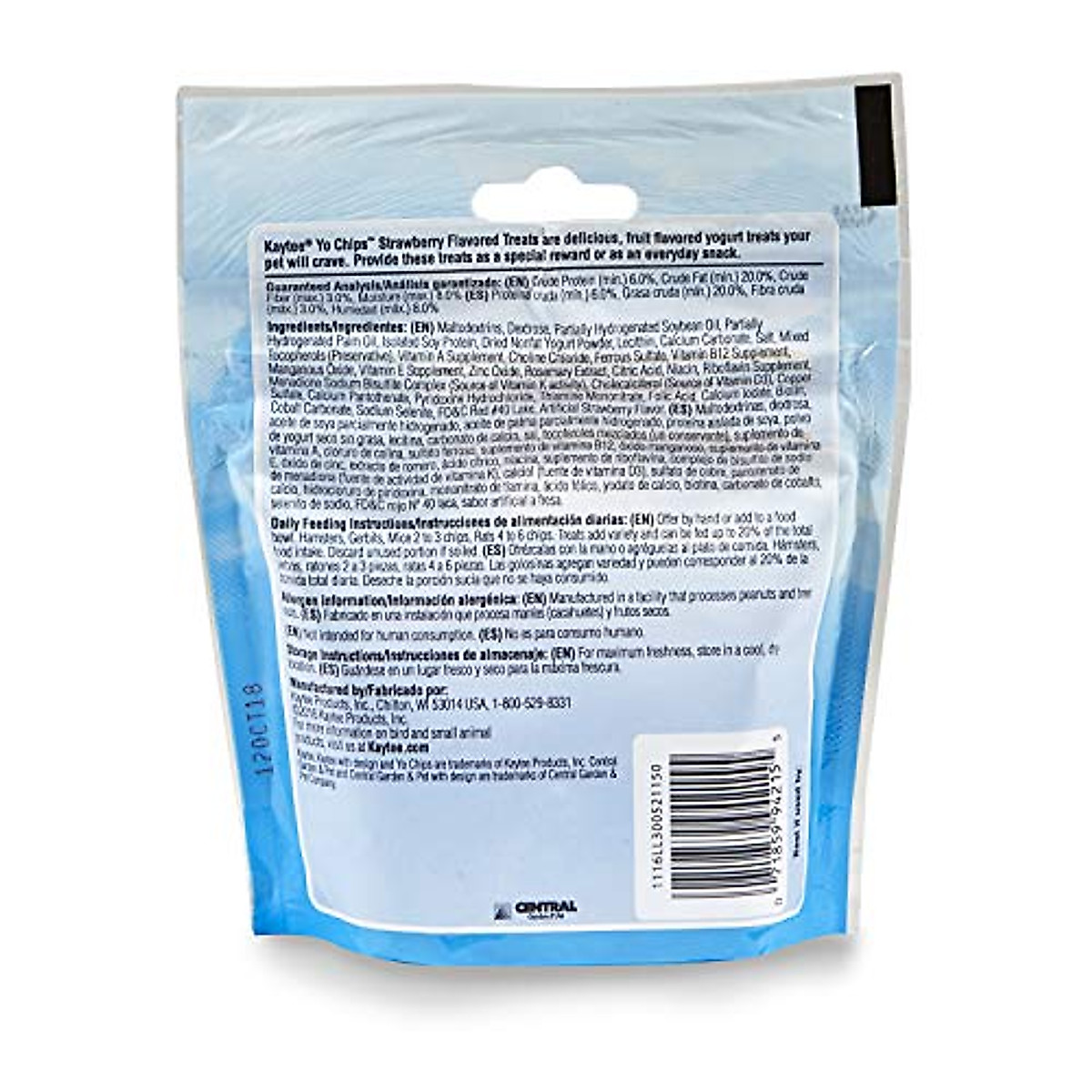 Kaytee Fiesta Strawberry Flavor Yogurt Chips For Small Animals, 3.5-Oz Bag