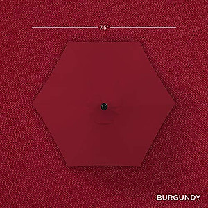 Best Choice Products 7.5ft Heavy-Duty Round Outdoor Market Table Patio Umbrella w/Steel Pole, Push Button Tilt, Easy Crank Lift - Burgundy