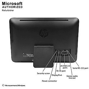 HP ProOne 400 G1 19.5 Inch All-in-one PC, Intel Quad Core i5-4590T up to 3.7GHz, 8G DDR3, 256G SSD, Display Port, Windows 10 Pro 64 Bit-Multi-Language Supports English/Spanish/French(Renewed)