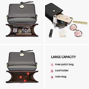 Cnoles Small Crossbody Phone Purse for Women Leather Wallet with Credit Card Slots Black