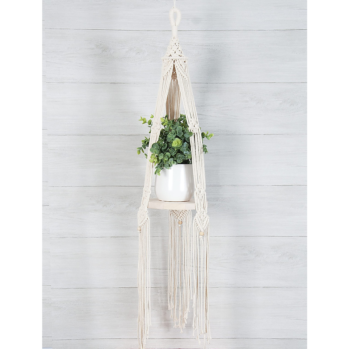 Solid Oak Macrame KIT SHLF, Hanging Shelf-Bohemian Round
