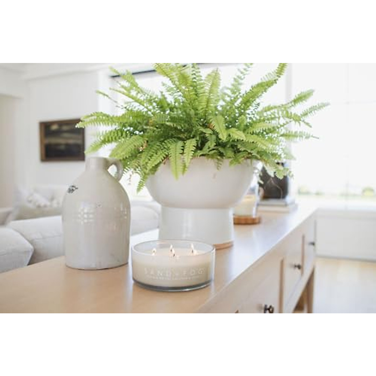 Sand + Fog Scented Candle - Tropical Citrus Additional Scents and Sizes 100% Cotton Lead-Free Wick Luxury Air Freshening Jar Candles Perfect Home Decor for Your Cocktail Table 34 oz, Orange,Violet