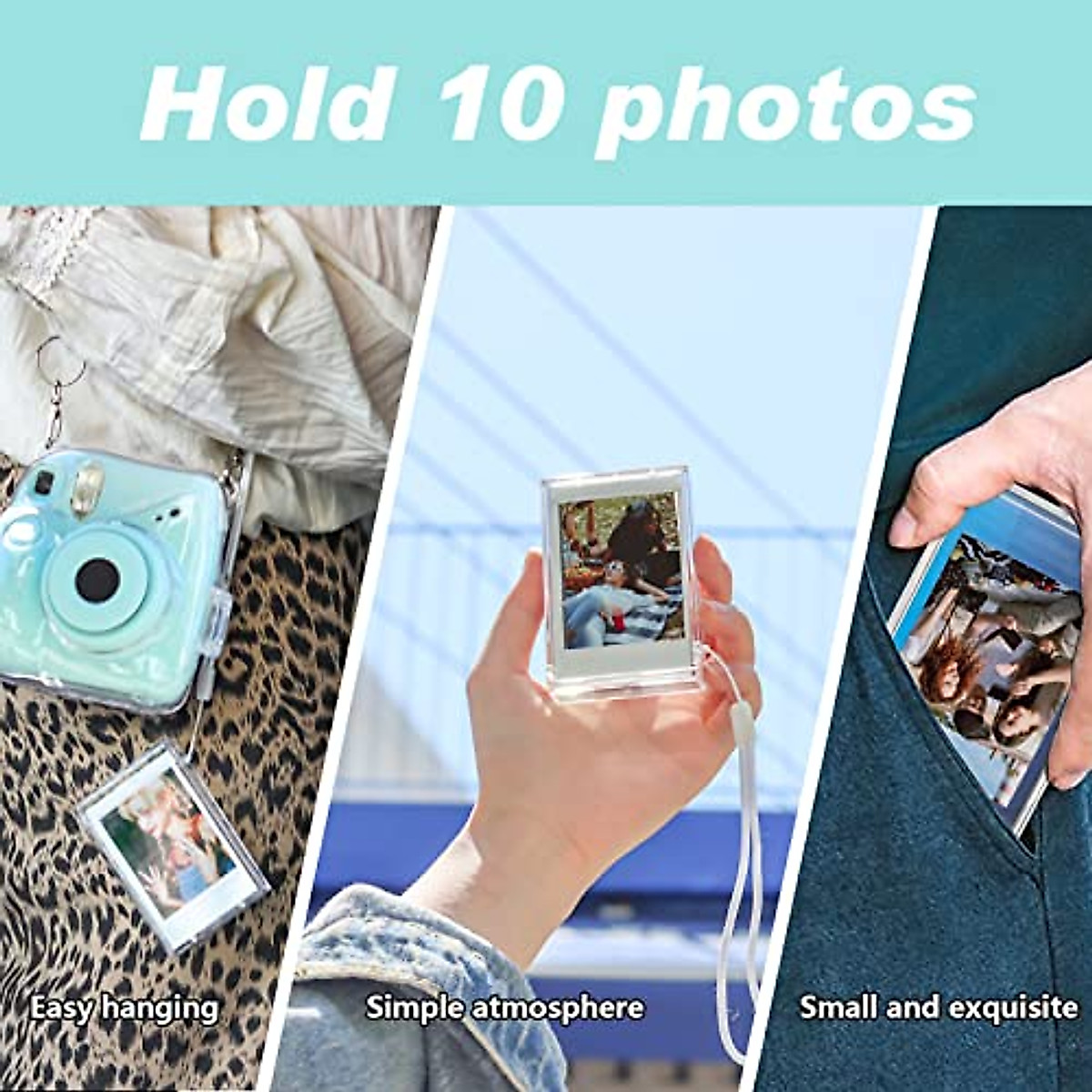 WOGOZAN Accessories for Fujifilm Instax Mini 7+ Plus Instant Camera Bundle kit Includes Mini 7+ Clear Case/Photo Album/Picture Frames/Selfie Mirror/Magnetic Frames/DIY Stickers and Other Accessories