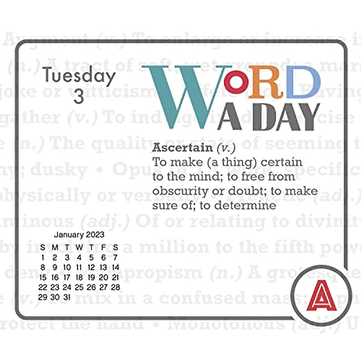 2023 Word a Day Day-at-a-Time Box Calendar