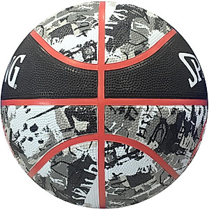 Spalding Graffiti Rubber Basketball Official Full Size 7 (Black-Red)