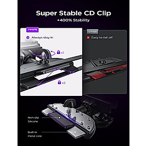 AINOPE CD Phone Holder for Car CD Slot Phone Holder One-Hand Operation 2-in-1 Stable Vent Car Phone Holder Mount Compatible with iPhone 14/13 4-7 Inch Phones