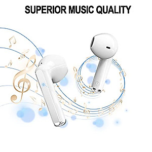 xinwld Wireless Earbuds, Bluetooth 5.3 Headphones with 4 Mics, Wireless Headphones ENC Noise Cancelling Earbuds, Ear Buds Wireless Bluetooth Earbuds,25H Playtime Wireless Earphones, LED Display, White