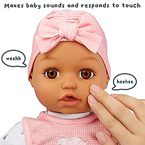 Baby Born My Real Baby Doll Ava - Light Brown Eyes: Realistic Soft-Bodied Baby Doll Ages 3 & Up, Sound Effects, Drinks & Wets, Mouth Moves, Cries Real Tears, Eyes Open & Close, Pacifier