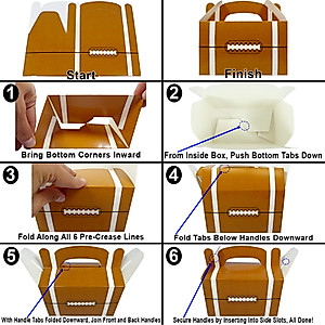 AnapoliZ Football Party Treat Boxes | Team Favor Box with Handle (24 Pcs Set) | Football Party Supplies | Sports Theme Birthday Goody Boxes