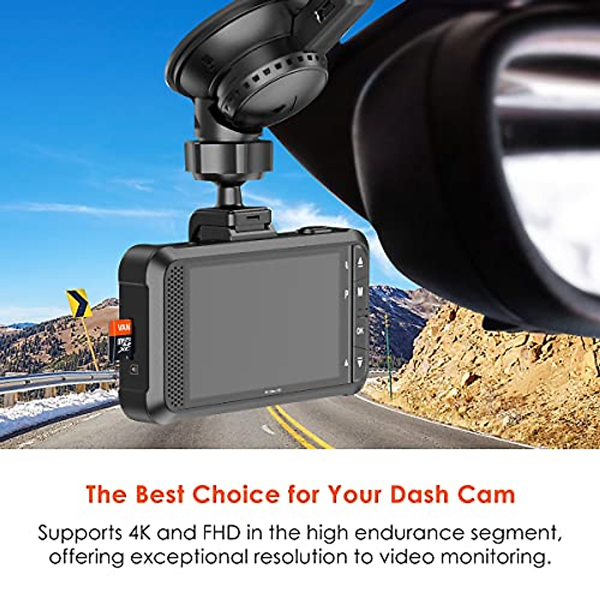 Vantrue 256GB microSDXC UHS-I U3 4K UHD Video High Speed Transfer Monitoring SD Card with Adapter for Dash Cams, Body Cams, Action Camera, Surveillance & Security Cams