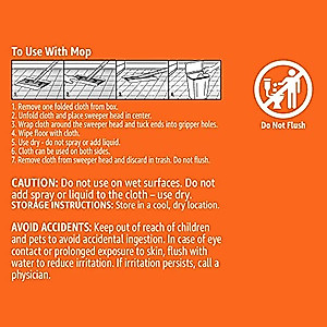 Amazon Basics Quilted Heavy Duty Dry Floor Cloths to Clean Dust, Dirt, Pet Hair, 44 Count (Pack of 1), White, 11" x 8.7"