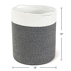 Goodpick Woven Laundry Basket Toy Storage Bin for Blanket (Set of 2)