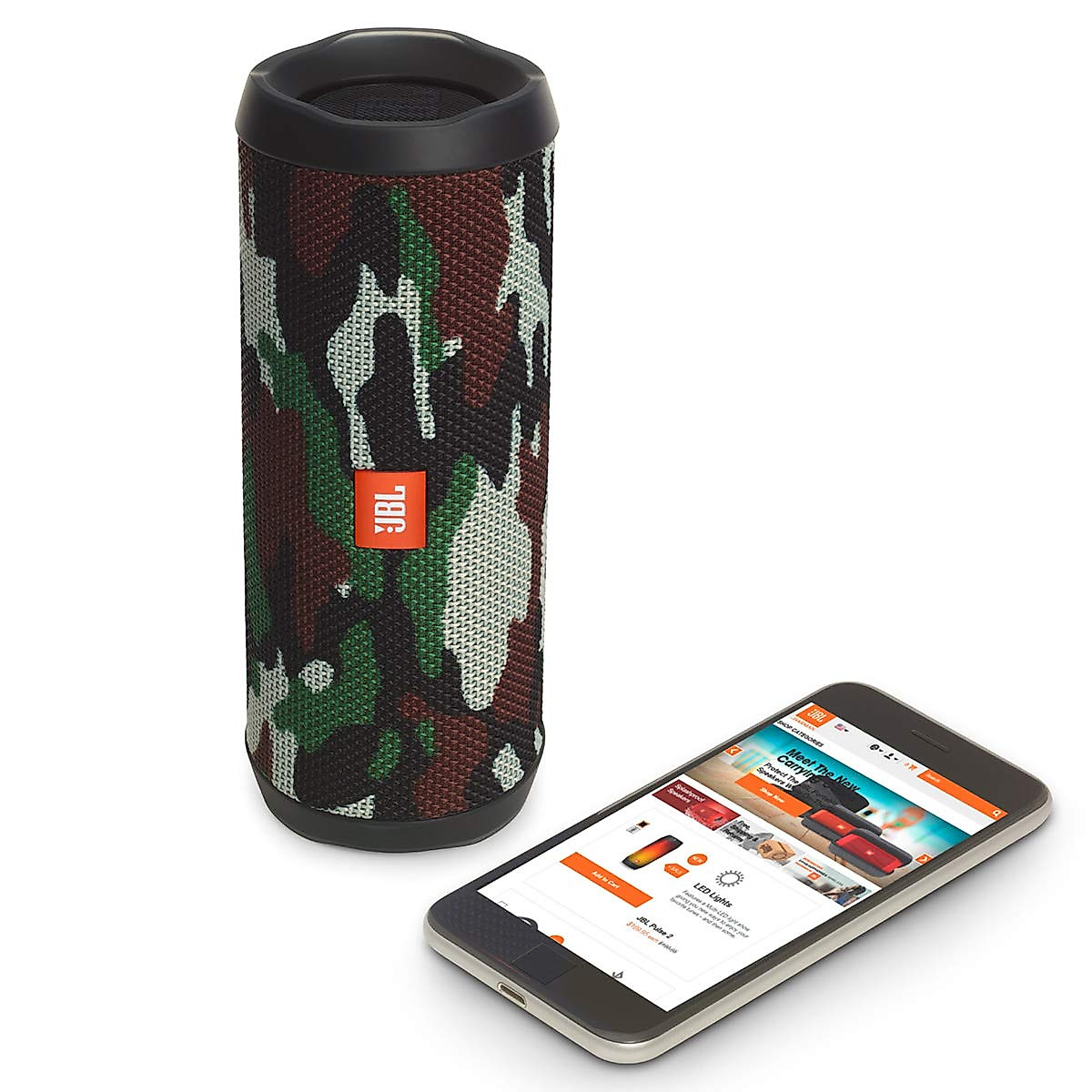 JBL FLIP 4 IPX7 Waterproof Wireless Portable Bluetooth Rechargeable USB Speaker (Camouflage) (Renewed)