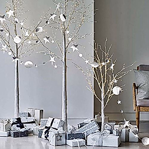 Decor365 Bling Bling Silver Twinkle Star Garland Streamer Kit for Party Decorations Glitter Metallic Circle dot Garland Glittery Bunting Garlands Banner for Wedding Kids Room Birthday Baby Shower