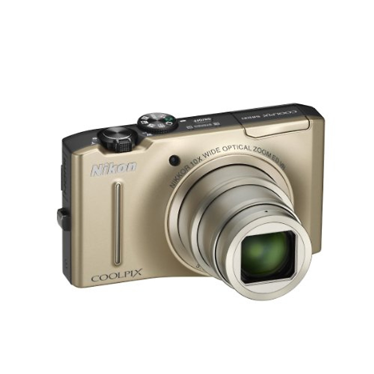 Nikon Coolpix S8100 12.1 MP CMOS Digital Camera with 10x Zoom-Nikkor ED Lens and 3.0-Inch LCD (Gold)