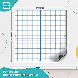 Jumbo Magnetic Coordinate Plane 27" x 27" White Board Dry Erase Graph Grid Board XY Coordinate Plane Grid Whiteboard Math Teacher Supplies