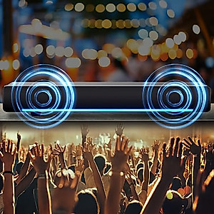 MARBOO Computer PC Bluetooth Soundbar Speakers Wireless USB Powered Laptop Desktop Monitor Speakers for PC Smartphone Ipad Tablet-Lighting Control-Switch Power On/Off