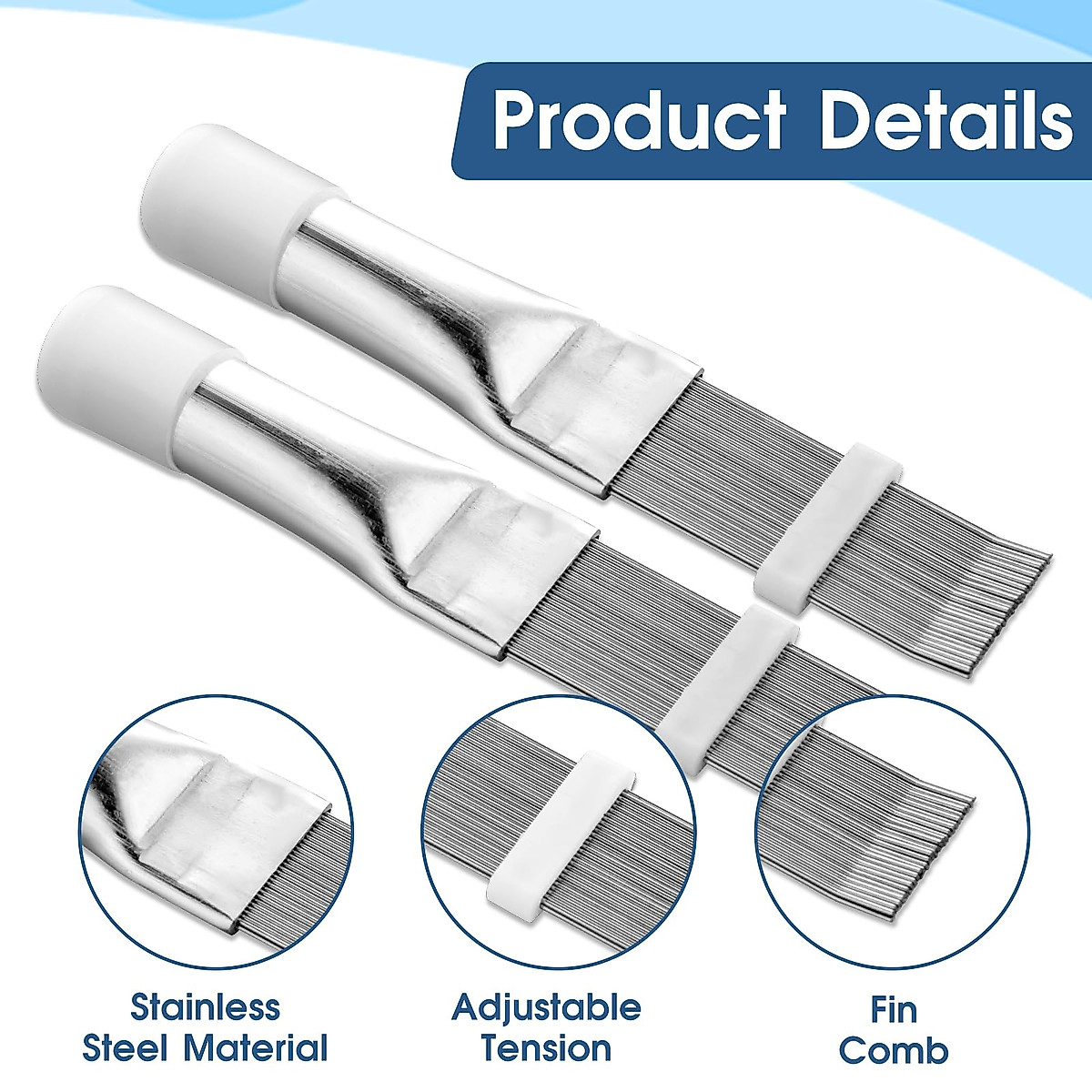 cobee 2 Pcs Air Conditioner Fin Comb, AC Fin Comb Straightener Cleaner Coil Brush, Adiator Fin Cleaning Refrigerator Tool, Evaporator Radiator Repair Clean Tool