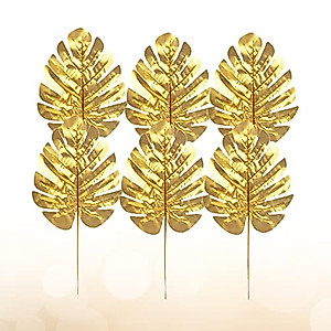 Garneck 36 pcs Home Decoration Faux Plants Artificial Plants Wedding Decoration Faux Palm Tree Indoor Jungle Leaves Silk Turtle Leaf Monstera Leaves Fake Palm Leaves Household Silk Leaves