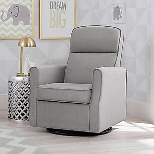 Delta Children Blair Slim Nursery Glider Swivel Rocker Chair, French Gray