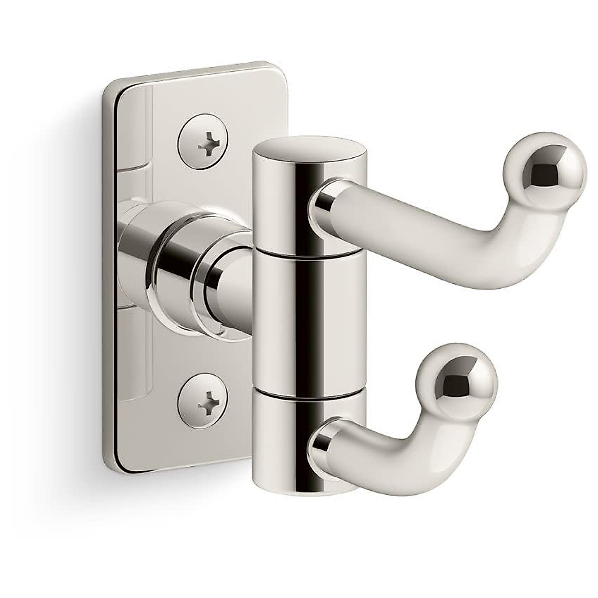 Kohler K35927-SN Castia by Studio McGee Double Hook Robe Hook Vibrant Polished Nickel