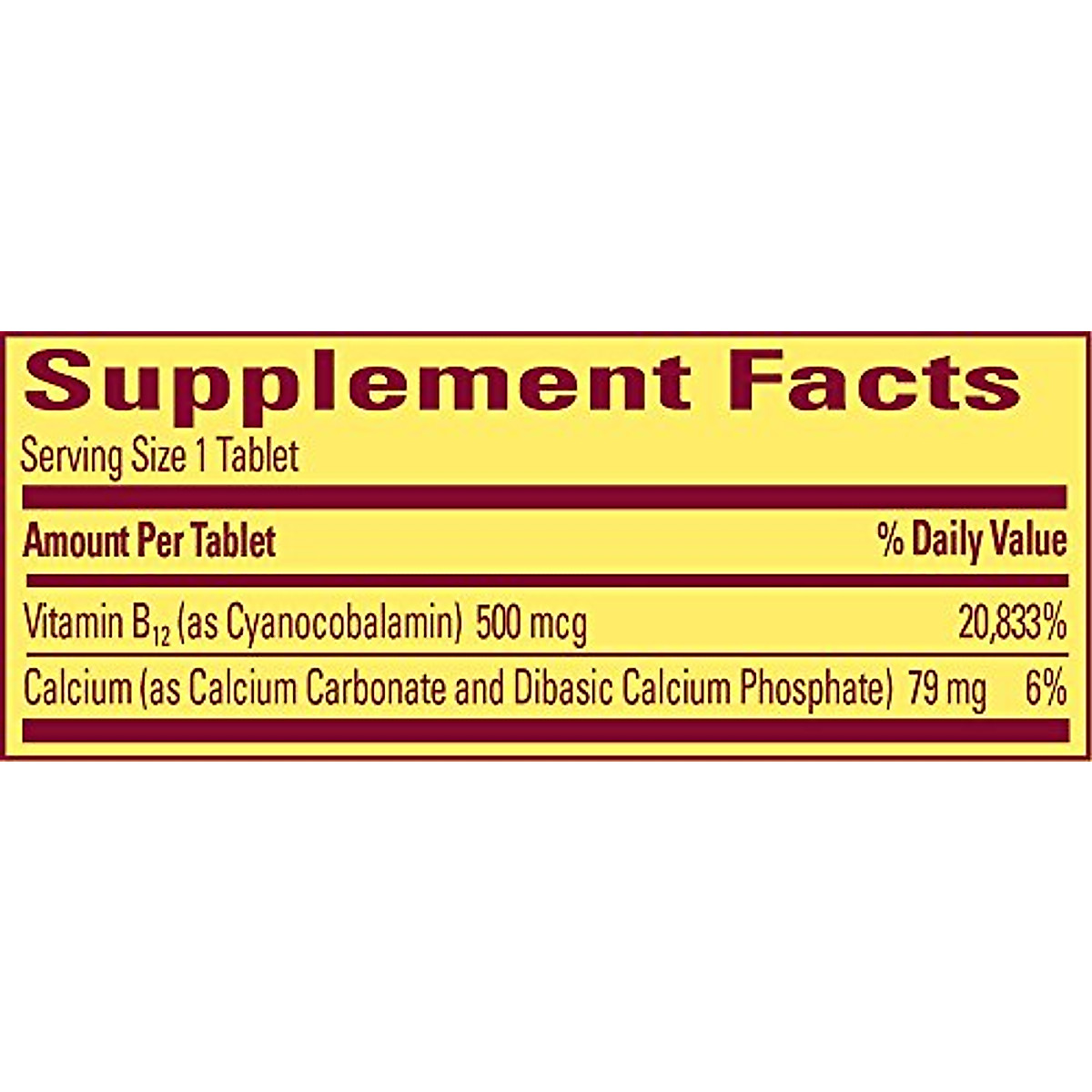Nature Made Vitamin B12 500 mcg. Tablets 100 Ct