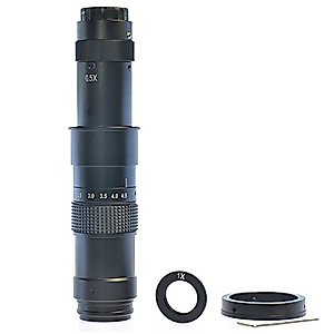 HAYEAR HD 0.7X-4.5X 180X Zoom C-Mount Parallel Light Lens for Zoom Monocular Industry Microscope Camera Glass Lens 40mm/50mm Ring