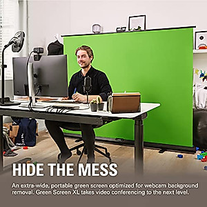 Elgato Green Screen XL - Extra Wide 79x72 Chroma Key Panel, Wrinkle-Resistant Fabric for Background Removal for Streaming, Video Conferencing, on Instagram, YouTube, TikTok, Zoom, Teams, OBS