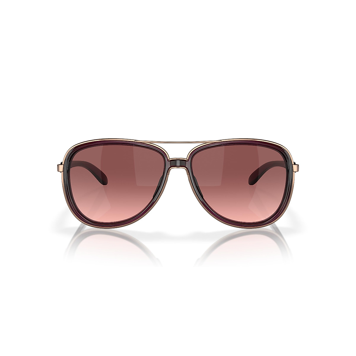 Oakley Women's OO4129 Split Time Aviator Sunglasses, Crystal Raspberry/G40 Black Gradient, 58 mm