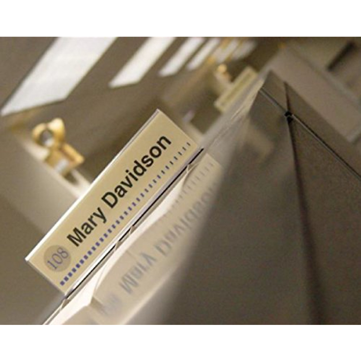 Cubicle X-Ray Vision 8" X 2" Double-Sided Office Cubicle Nameplate Sign Frame (12 Pack)