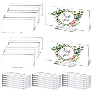 Soaying 20Sets Acrylic Sign Acrylic Table Signs with Stand, Blanks Acrylic Table Numbers for Wedding and Food & Beverage Decor