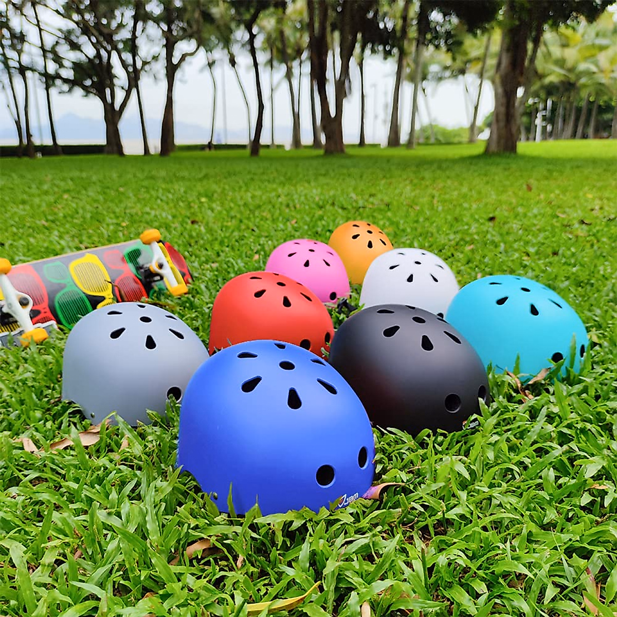 JBM Skateboard Helmet - Lightweight, Adjustable & Design of Ventilation Skate Helmet for Scooter, Roller Skate, Inline Skate