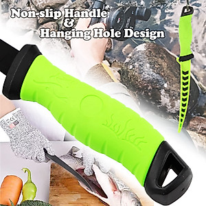 Fish Fillet Knife, 7 Inches Professional Fishing Fillet Knife Set Stainless Steel Blade in Corrosion Resistant Coating, with Sharpener and Cutting Resistant Gloves, for Fishing and Outdoor, Green