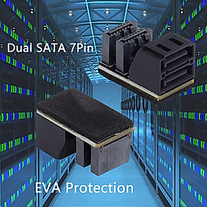 CERRXIAN 90 Degree Duale SATA 7PIN Male to Dual Female Connetcor for Low Profile Motherboard Desktops Computer SSD HDD(2-Pack)