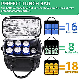 HOMIEE Insulated Lunch Bag for Women/Men, Reusable Lunch Box for Office Picnic Hiking Beach, Durable Waterproof Leakproof Cooler Tote Bag with Adjustable Shoulder Strap