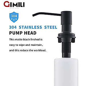 GIMILI Spring Kitchen Sink Faucet with Soap Dispenser Matte Black&Brushed Nickel