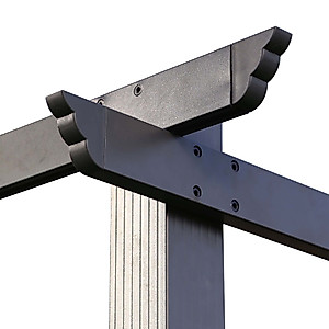 13x10 Ft Outdoor Aluminium Retractable Pergola Canopy, Grape Patio Gazebo, Backyard Shade Shelter, for Garden Porch Yard BBQ Beach, Gray