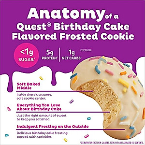 Quest Nutrition Birthday Cake Frosted Cookies, 8 Count (Pack of 3)