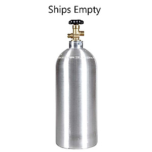 New 10 lb. Aluminum Nitrous Oxide Cylinder Tank with CGA326 Valve DOT Stamped